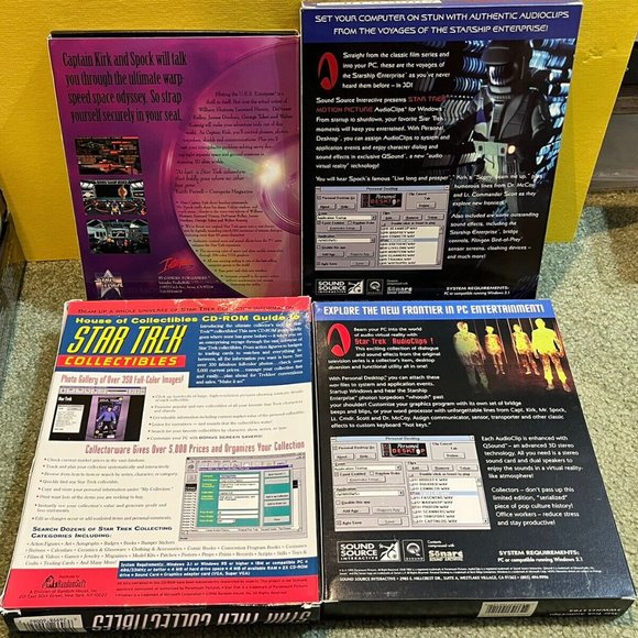 Star Trek | Other | 4 Older 99s Star Trek Windows Pc Cdrom Vintage ...